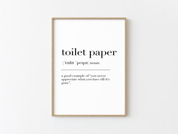 Toilet Paper Definition Print Bathroom Wall Decor Funny | Etsy