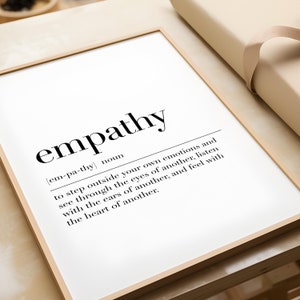 Empathy Poster, Empathy Definition Print, Empathy Wall Art, Therapist Office Print, Empathy ...
