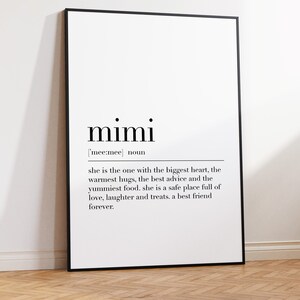 Mimi Definition, Mimi Poster, Mimi Sign, Mimi Gifts, Gifts for Grandma ...