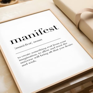 Manifest, Manifest Print, Manifest Poster, Manifest Definition ...