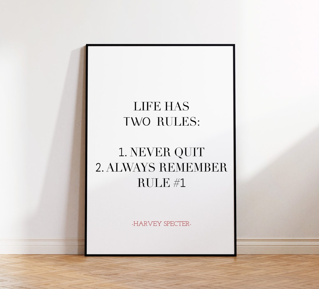 Life Has Two Rules, Harvey Specter Poster, Harvey Specter Print, Suits ...