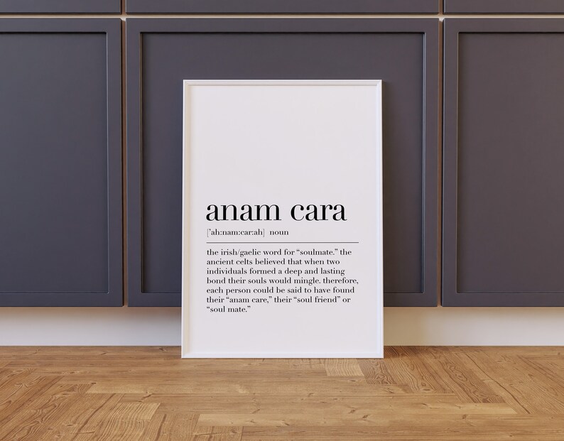Anam Cara Definition Poster, Anam Cara Poster, Irish Print, Ireland ...