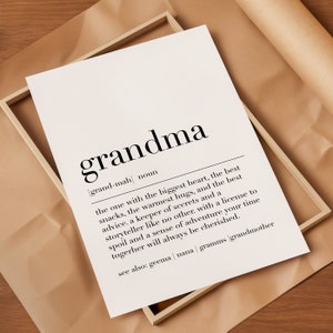 Grandma, Grandma Definition Print, Grandma Wall Art Decor, Grandma ...