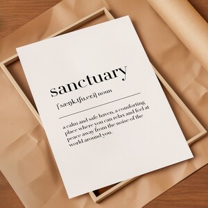 Sanctuary Definition Prints, Sanctuary Prints, Sanctuary Quote ...