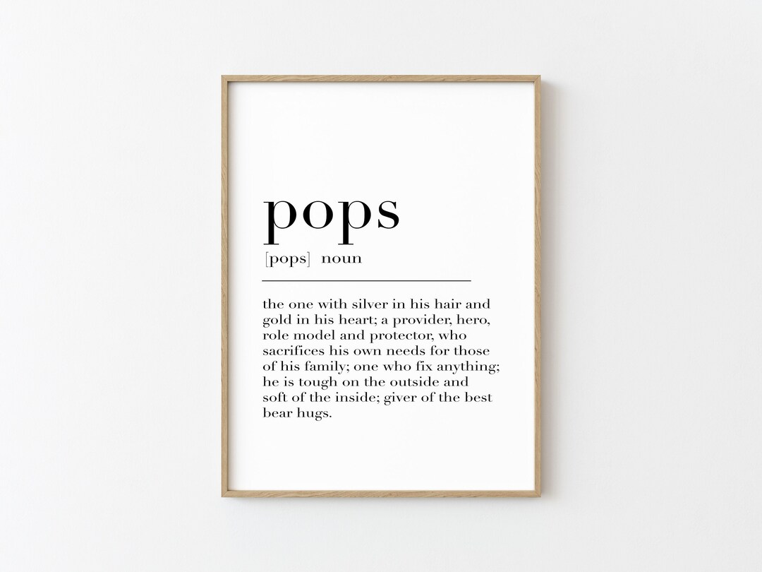 Pops Definition Print Gifts For Pops Grandpa Gifts gift For Pops Definition Print Gifts For Pops Grandpa Gifts gift For