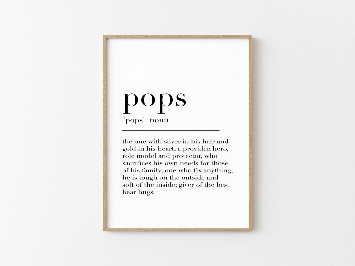 Pops Definition Print Gifts for Pops Grandpa Giftsgift for | Etsy