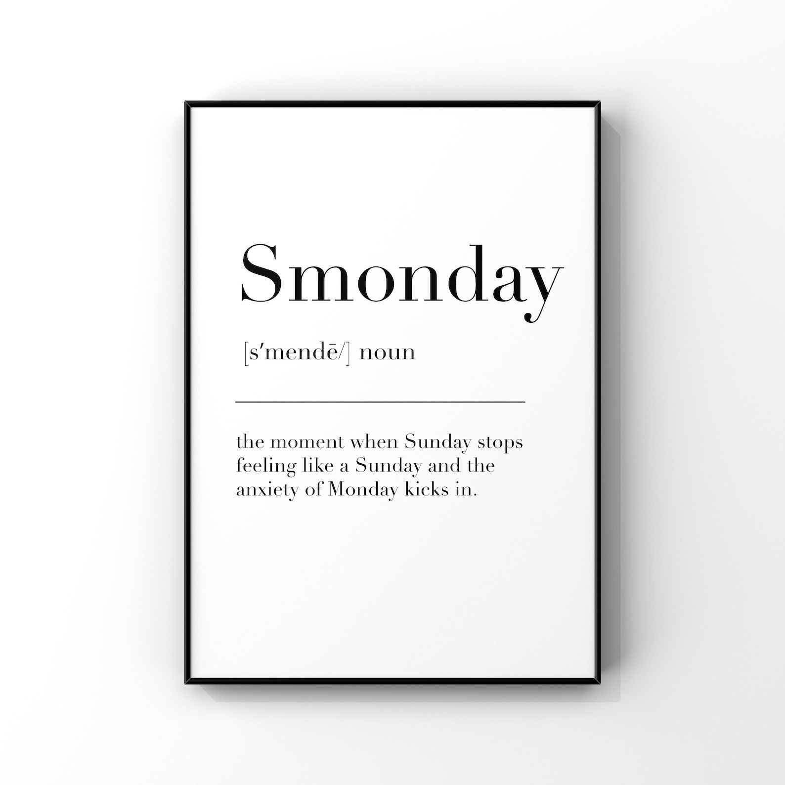 Smonday Definition PrintDefinition PosterSmonday | Etsy