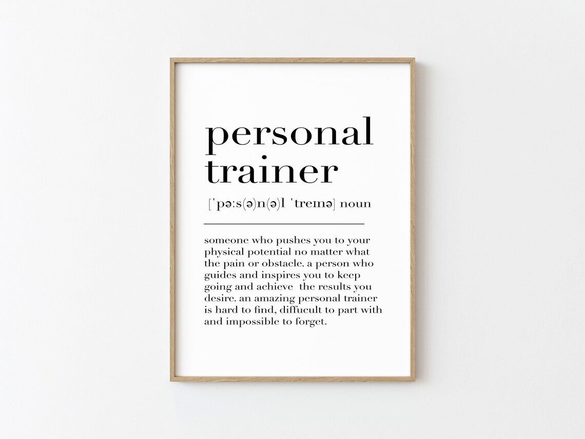 Personal Trainer Definition Print Gift for Personal Trainer | Etsy