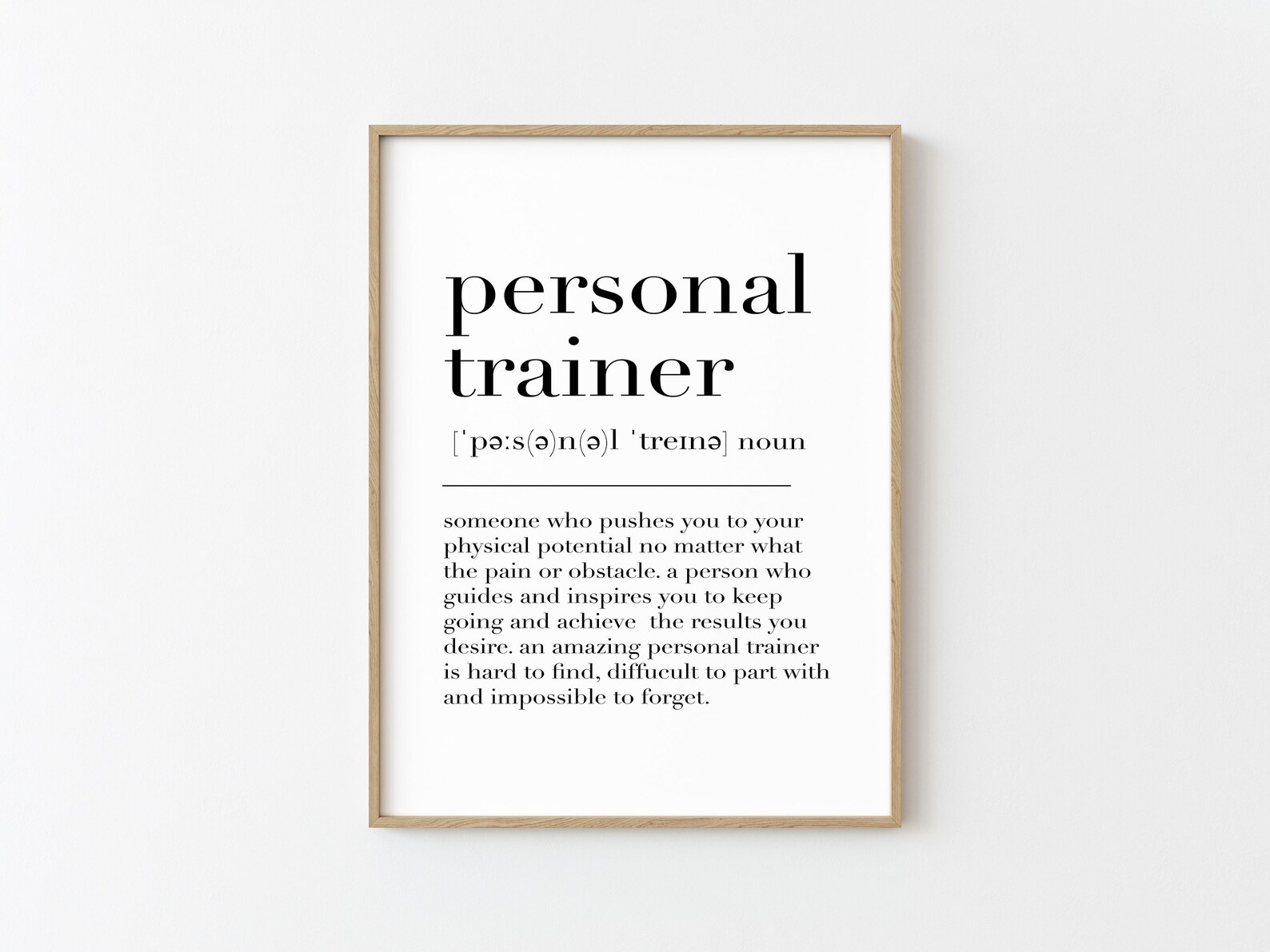 Personal Trainer Definition Print Gift for Personal Trainer | Etsy