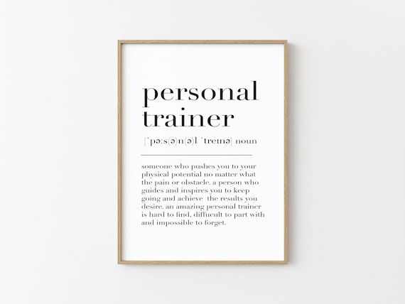 Personal Trainer Definition Print Gift for Personal Trainer | Etsy