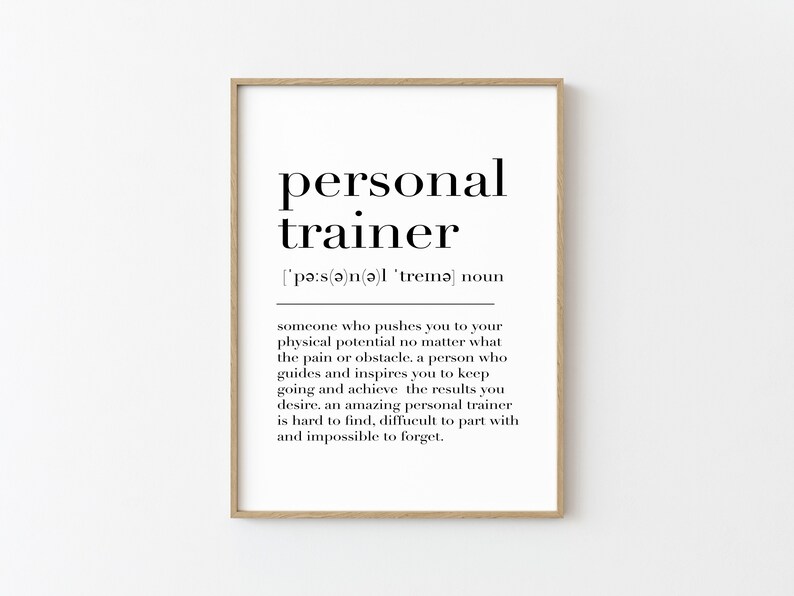 Personal Trainer Definition Print Gift for Personal Trainer | Etsy
