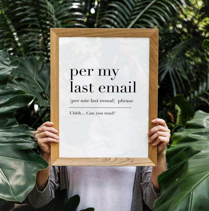 Per My Last Email Office Wall Art Definition Print Office - Etsy