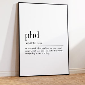 Phd, Phd Definition Print, Phd Quote Poster, Printable Print, Phd Quote ...
