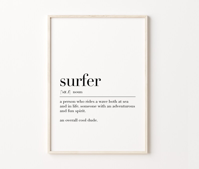 Surfer, Surfer Print, Surfer Poster, Surfer Definition Print, Printable ...