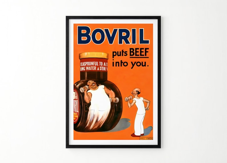 Bovril Vintage Poster, Retro Kitchen Wall Art, Classic Food Decor - Etsy