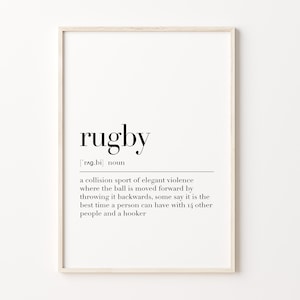 Rugby Definition Print, Gifts for Rugby, Rugby Gifts, Rugby Quote ...