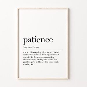 Patience Definition, Patience Poster, Patience Sing, Dictionary Poster ...