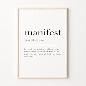 Manifest, Manifest Print, Manifest Poster, Manifest Definition ...