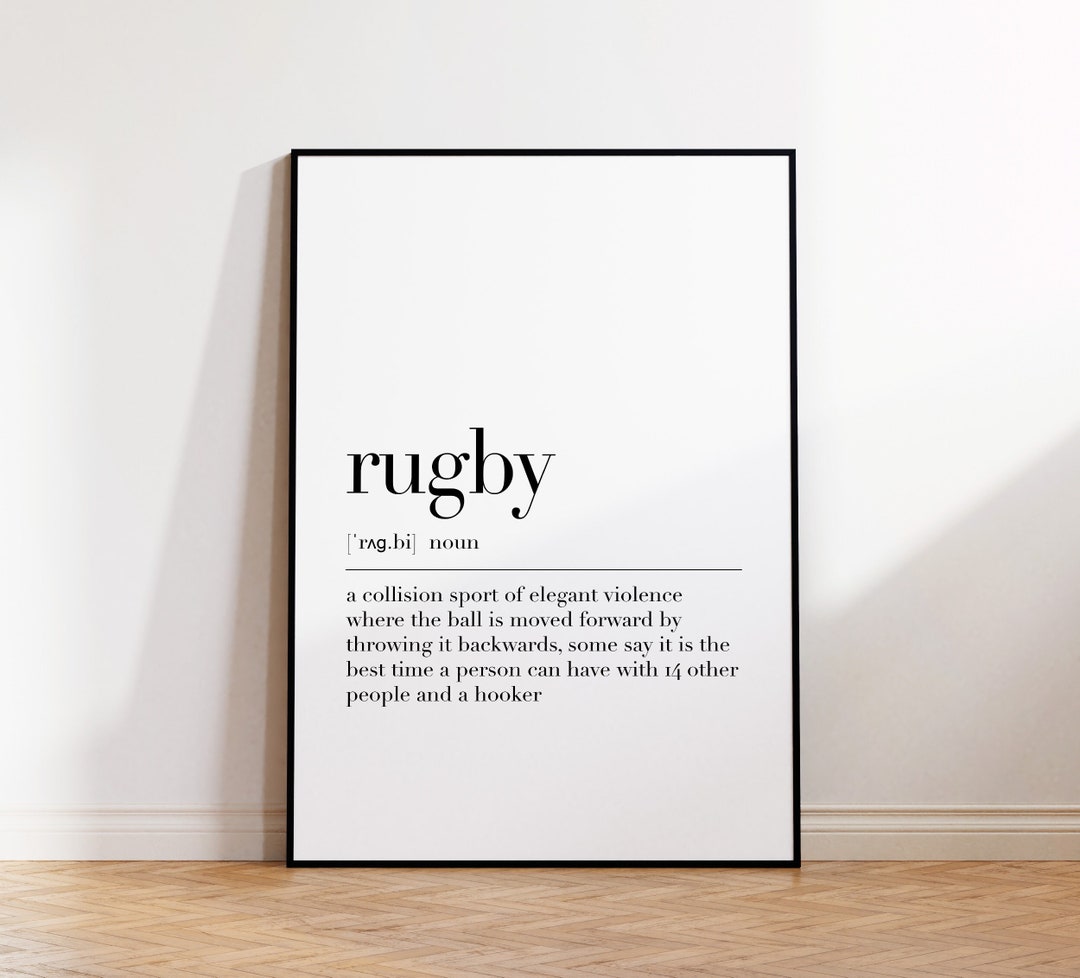 Rugby Definition Print, Gifts for Rugby, Rugby Gifts, Rugby Quote ...