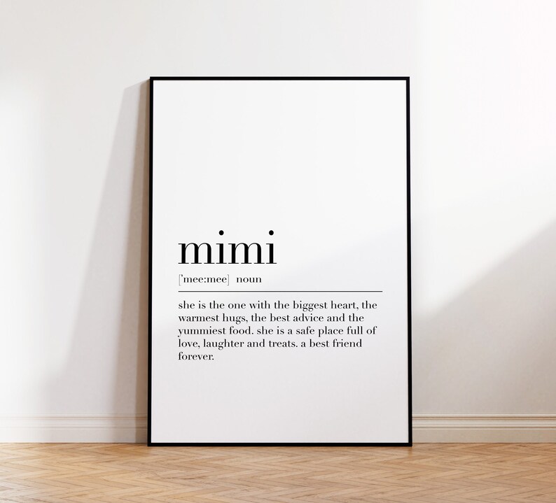Mimi Definition, Mimi Poster, Mimi Sign, Mimi Gifts, Gifts for Grandma ...