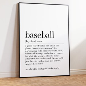 Baseball, Baseball Poster, Baseball Definition, Baseball Quote Print ...