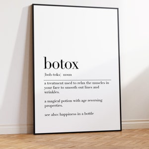 Botox, Botox Poster, Botox Print, Botox Lover Gift, Bathroom Wal Art ...