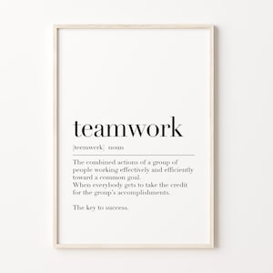 Teamwork, Teamwork Print, Teamwork Poster, Teamwork Sign, Teamwork ...
