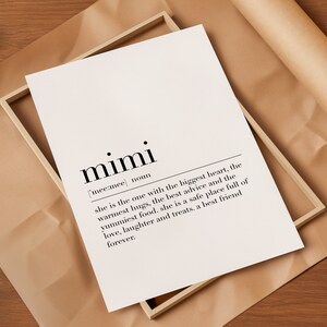 Mimi Definition, Mimi Poster, Mimi Sign, Mimi Gifts, Gifts for Grandma ...
