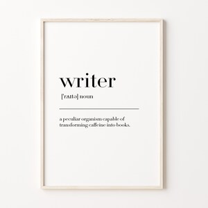 Writer Definition Print, Writer Print, Writer Poster, Gift for Writer ...