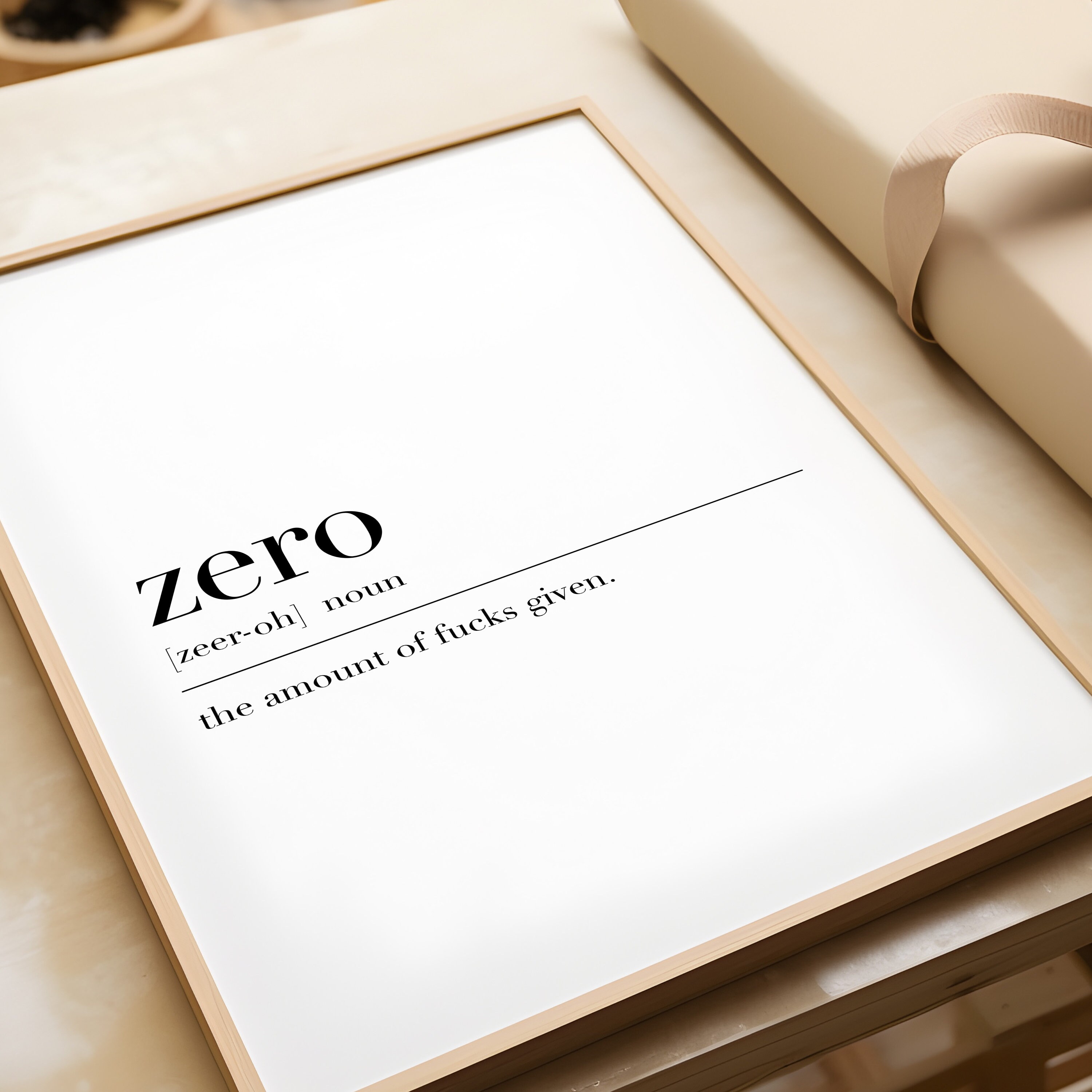 Zero Definition Print, Gifts for Zero, Zero Gifts, Zero Poster, Zero ...