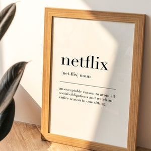 Netflix Netflix Print Netflix Poster Netflix Definition | Etsy