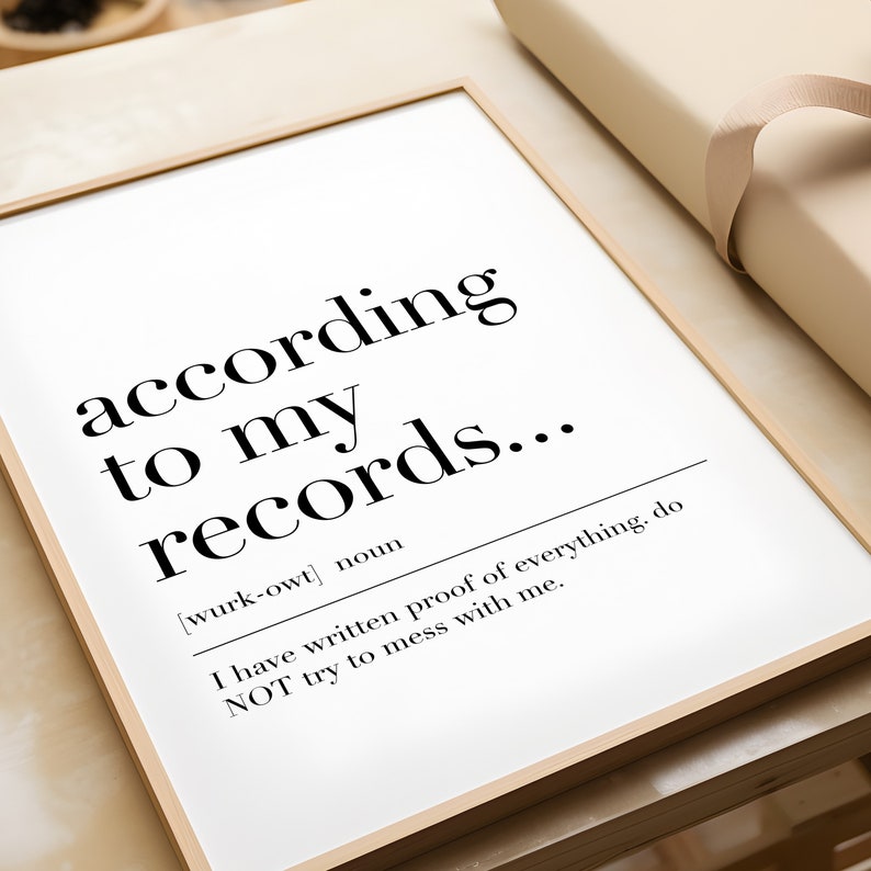 According to My Records, According to My Records Definition Print ...