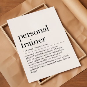 Personal Trainer Definition Print, Gift for Personal Trainer, Sports ...