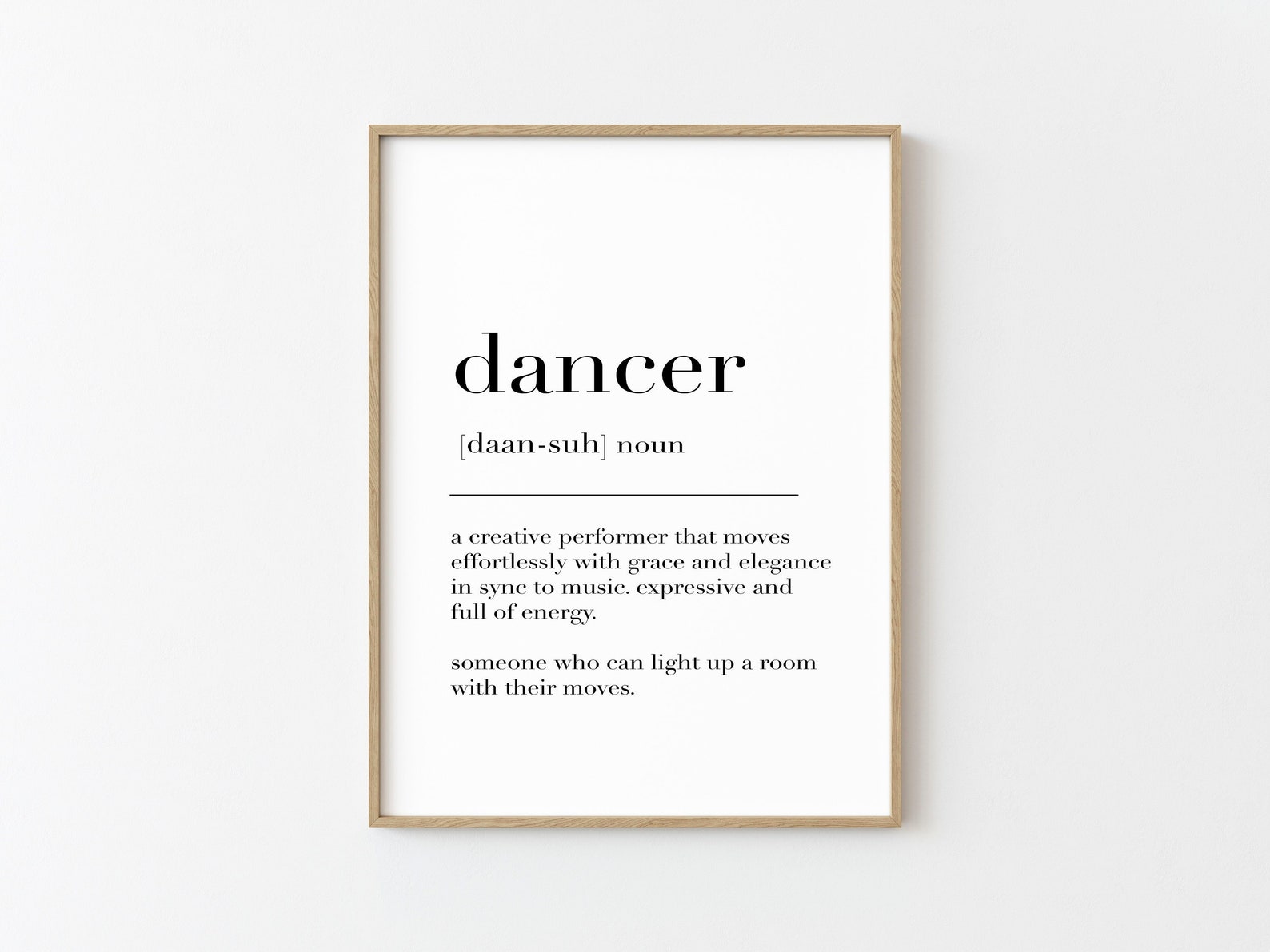 Gift for Dancer Dancer Definition Print Dancing Wall Art - Etsy