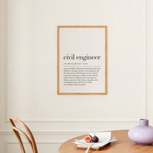 Civil Engineer, Civil Engineer Definition Print, Quote Print, Engineer ...