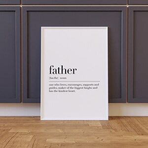 Father, Father Definition, Father Quote Print, Family Gifts, Gift for ...