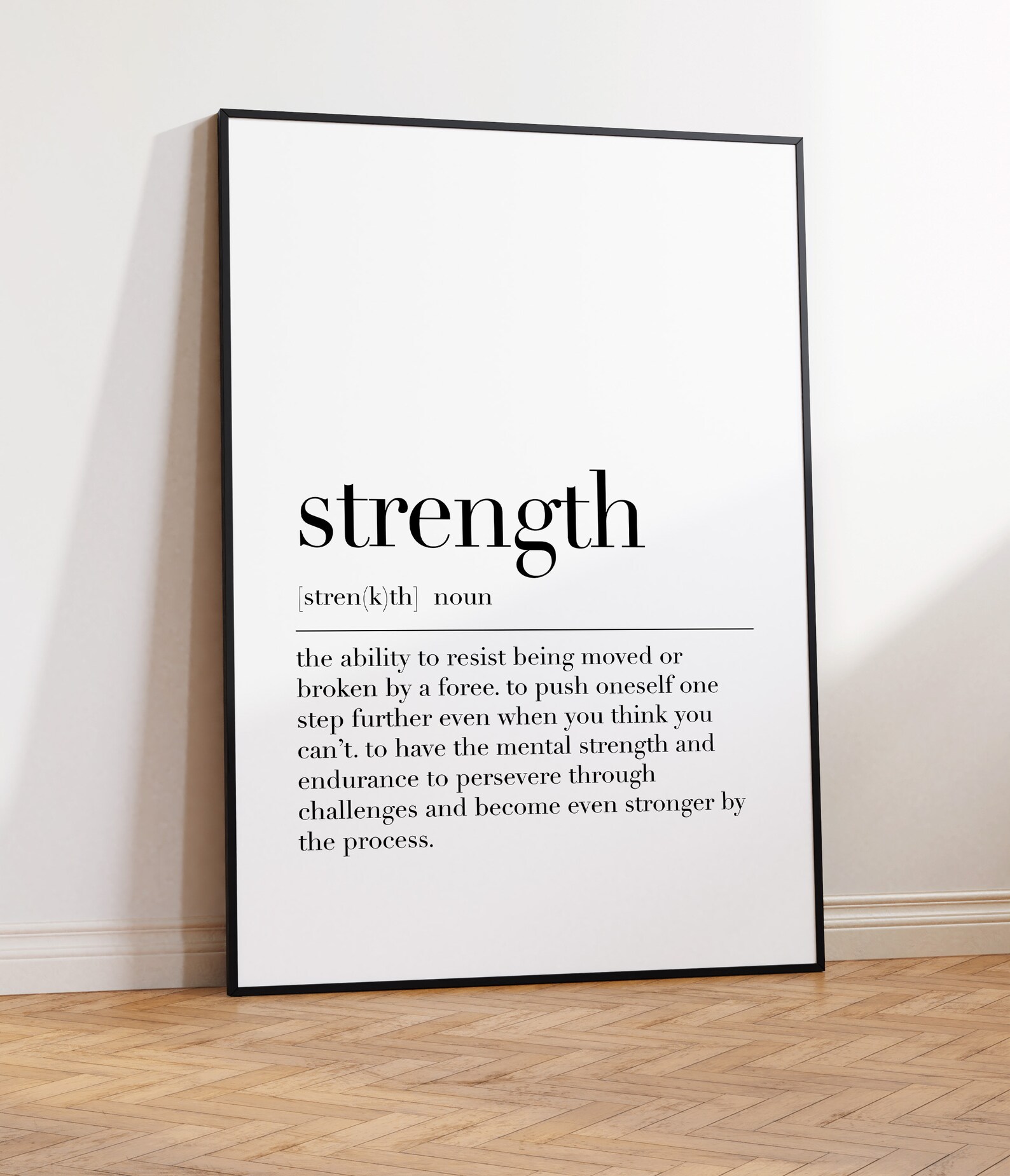 Strength, Strength Definition Poster, Strength Quote Art, Motivational ...