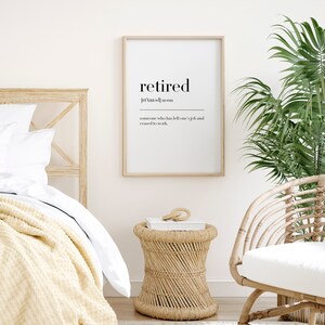 Retired Definition Print, Retirement Poster, Retired Print, Gift for ...