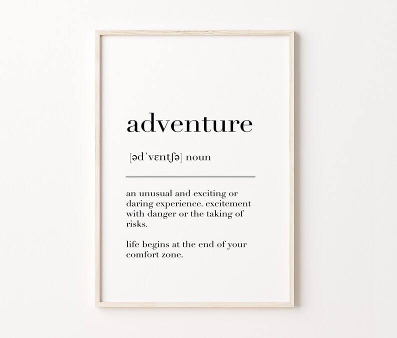 Adventure Definition Print, Adventure Print, Adventure Poster ...