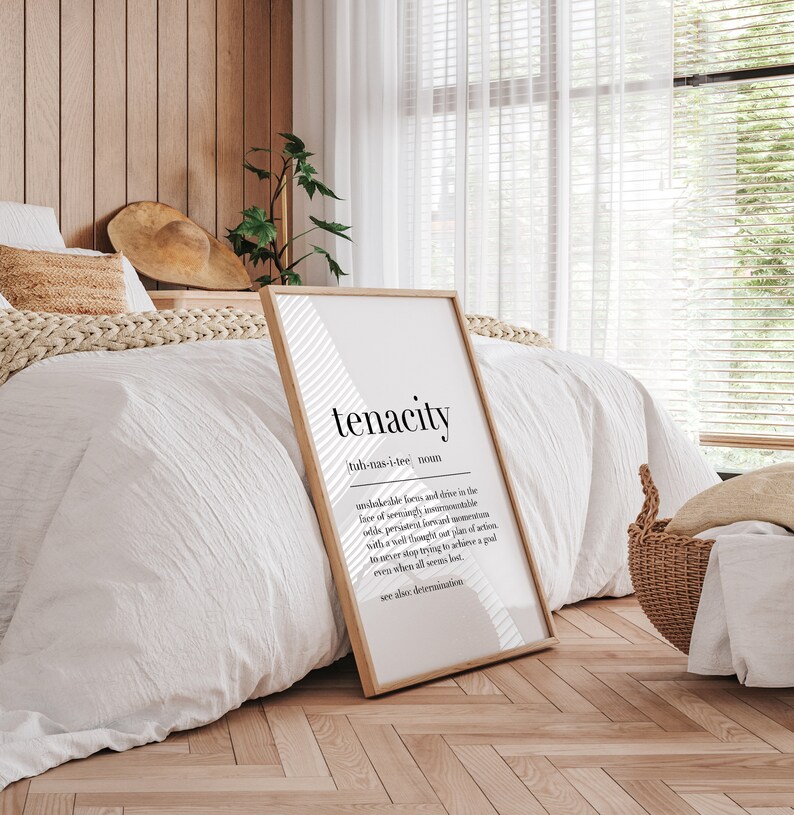 Tenacity Definition Inspirational Quote Motivational Prints - Etsy