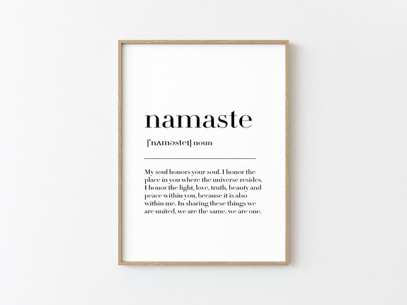Namaste Definition Print Namaste Print Yoga Studio Decor - Etsy