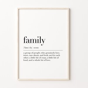 Family, Family Print, Family Poster, Family Definition, Definition ...