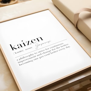 Kaizen, Kaizen Poster, Kaizen Quote Print, Kaizen Definition Poster ...