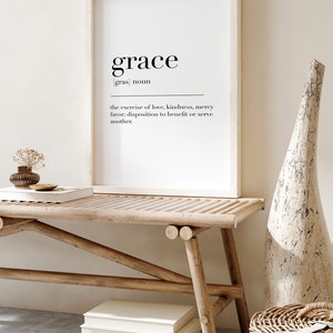 Grace Definition Print, Grace, Grace Print, Grace Poster, Grace Sign ...