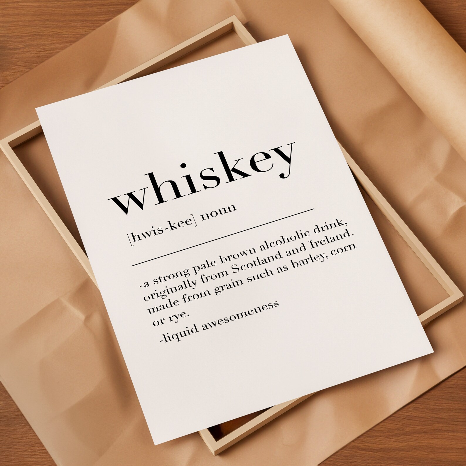 Whiskey, Whiskey Print, Whiskey Sign, Whiskey Definition Print, Alcohol ...