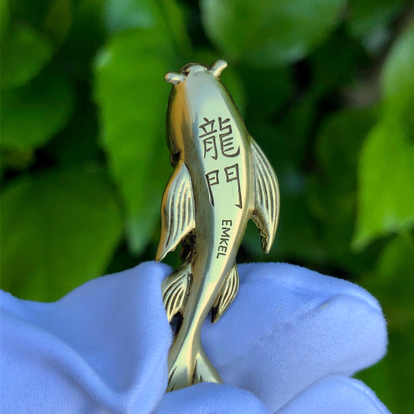 18K Gold Koi Fish Necklace With Ruby or Sapphire Eyes, Chinese Carp ...