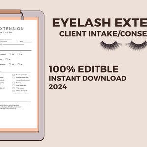 Eyelash Extension Client Intake/ Consent Form - Etsy