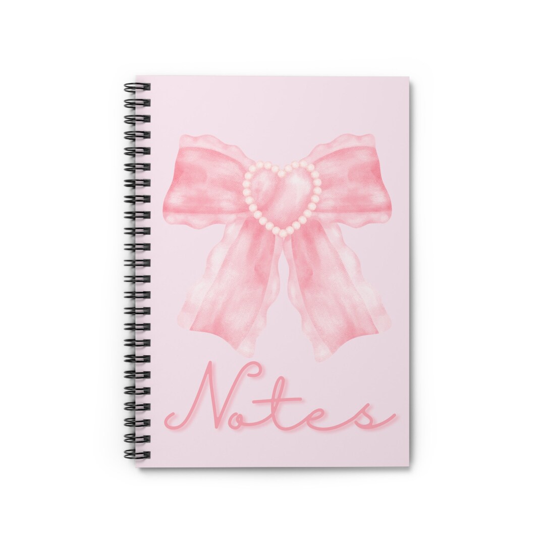 Aesthetic Heart Bow Notebook - Etsy