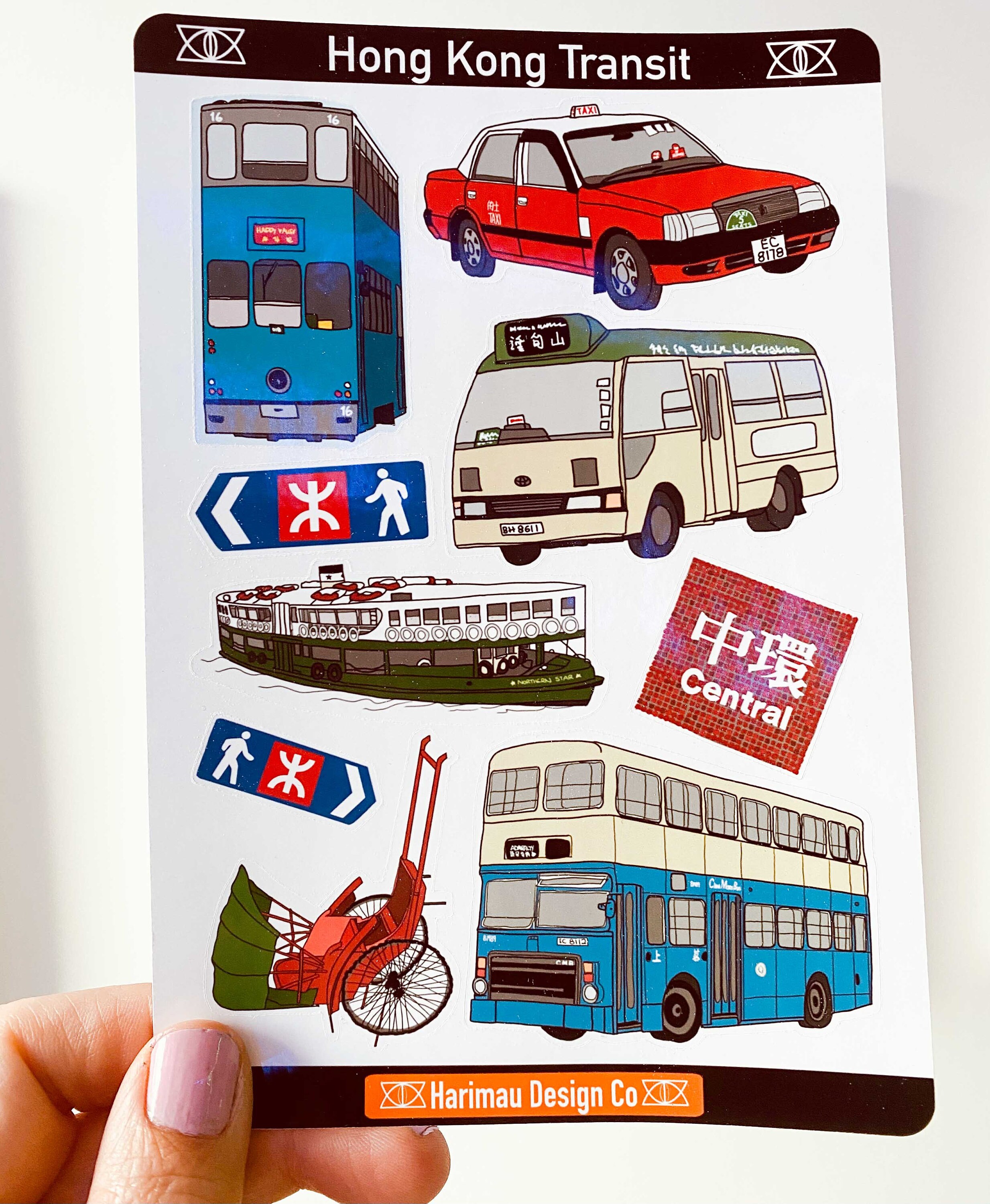 Hong Kong Transit Sticker Sheet - Transportation, Laptop, Planner ...