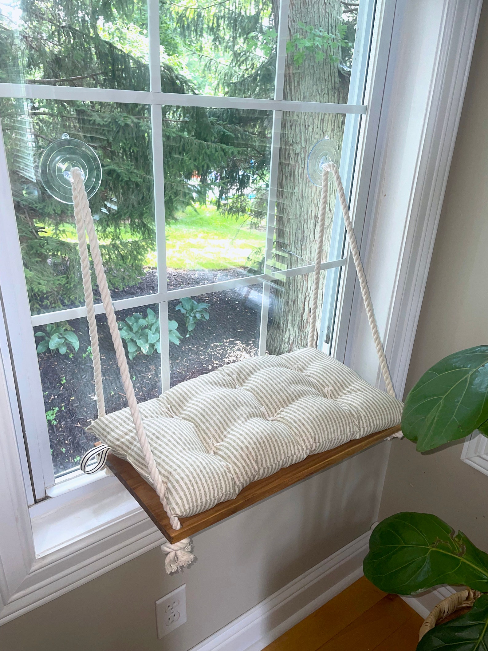 Handcrafted Cat Window Perch With Plush Bed Cat Window Perch, Cat ...